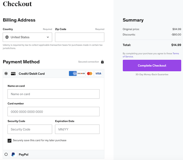 Payment Methods On Udemy Udemy